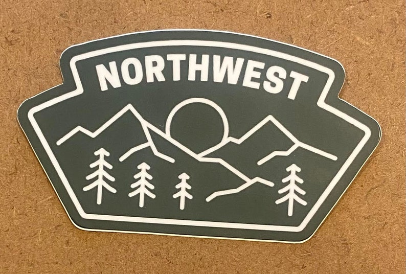 NORTHWEST ROCKS! | Sticker | Pacific Northwest | Mountains | Sun |trees ...