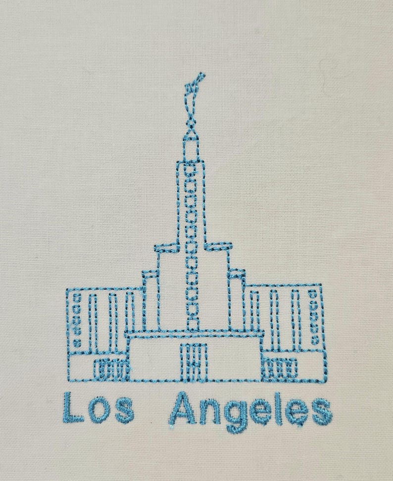 Los Angeles Temple Machine Embroidery Pattern - Etsy