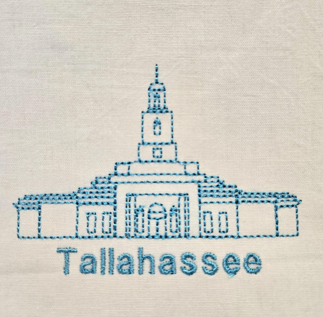 Tallahassee Temple Machine Embroidery Pattern - Etsy