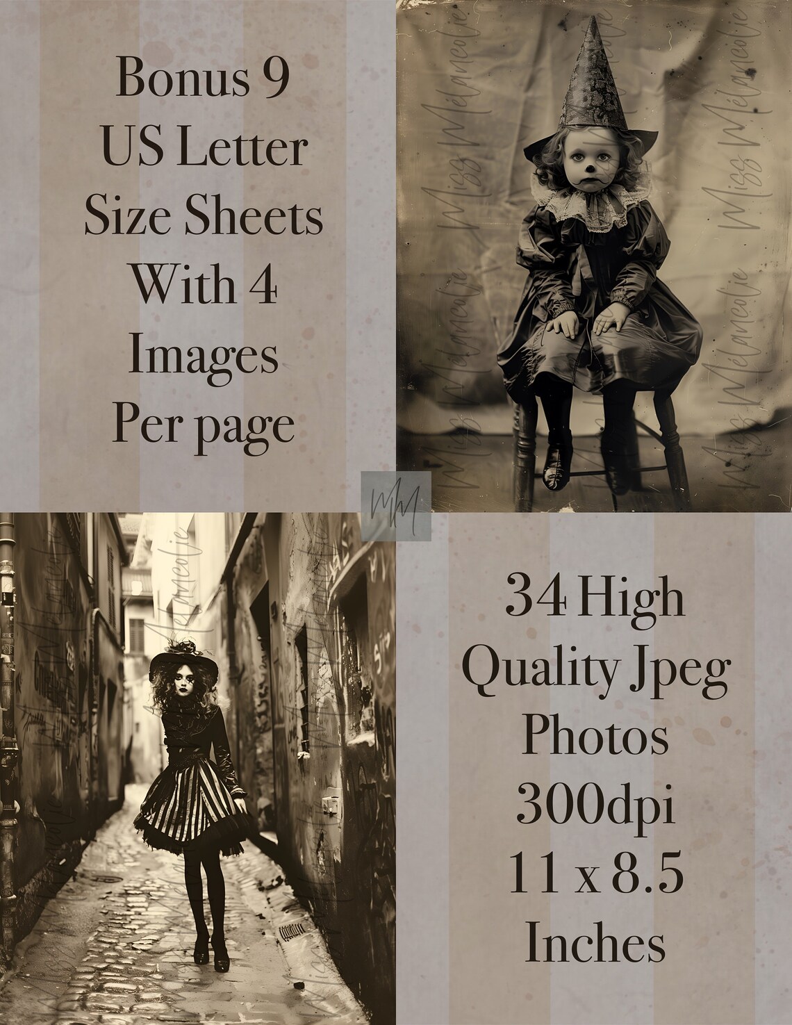 34 Artful Vintage Sepia Circus Portrait Photo Bundle, Aged Old ...
