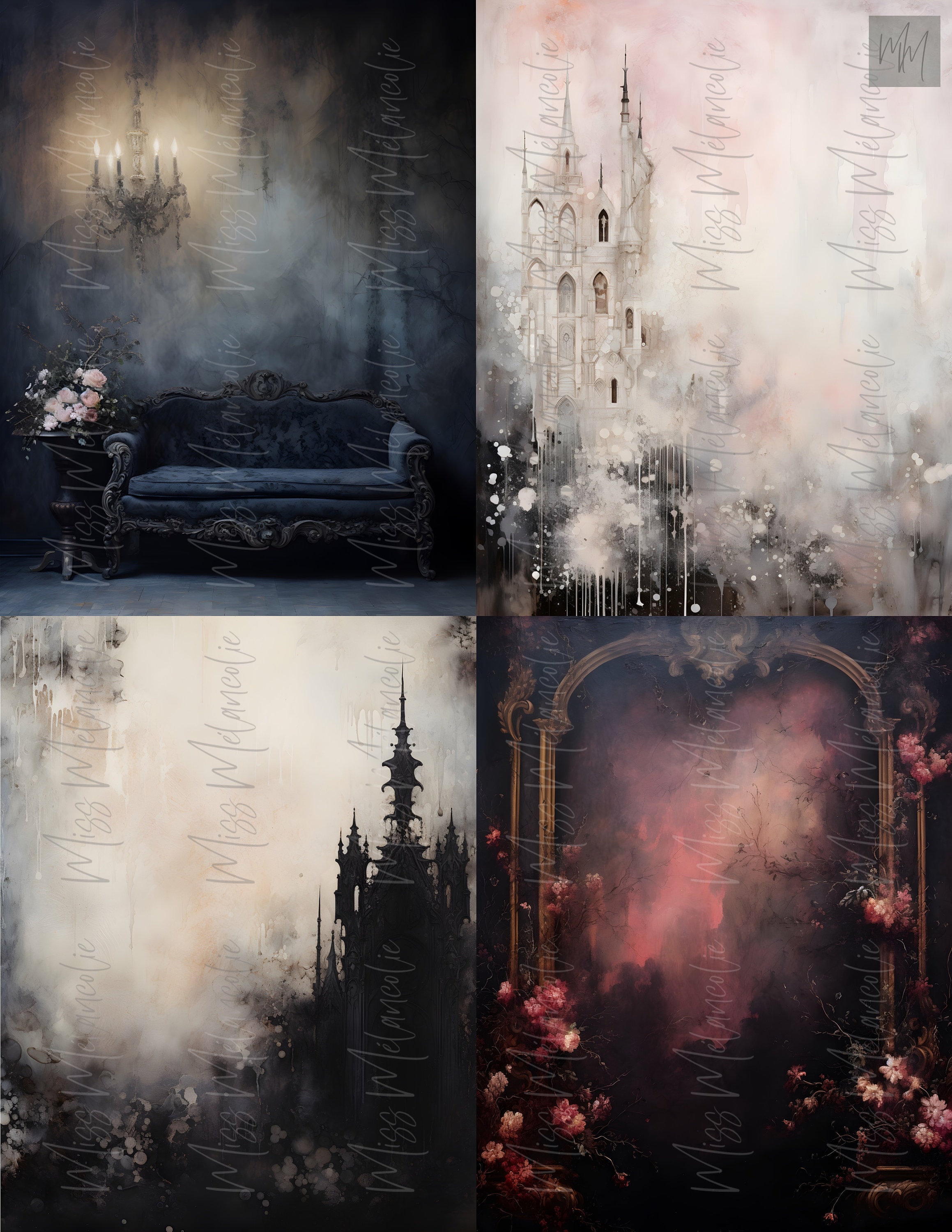 22 Gothic Romance Background Paper Kit Bundle, 11 X 8.5 Junk Journal ...