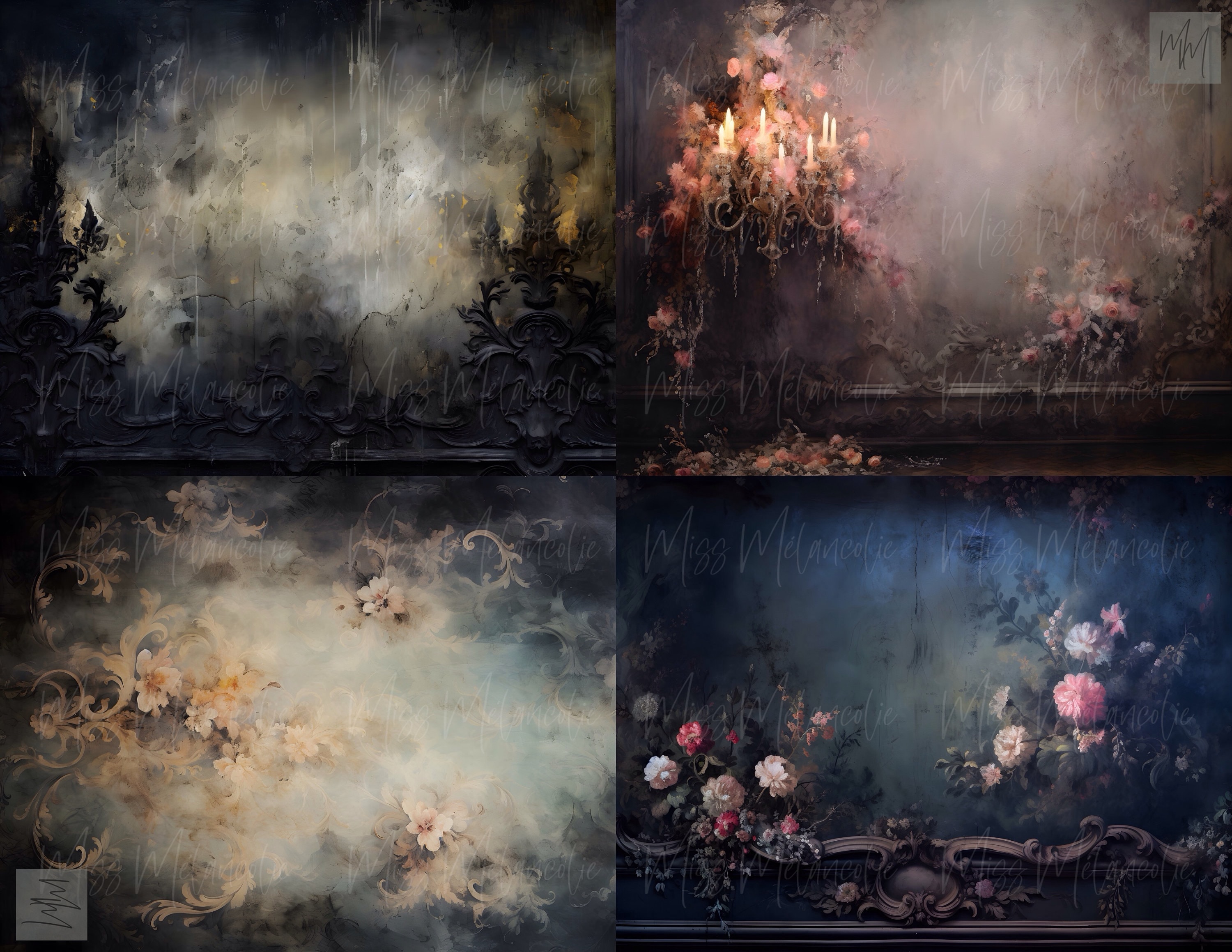 22 Gothic Romance Background Paper Kit Bundle, 11 X 8.5 Junk Journal ...