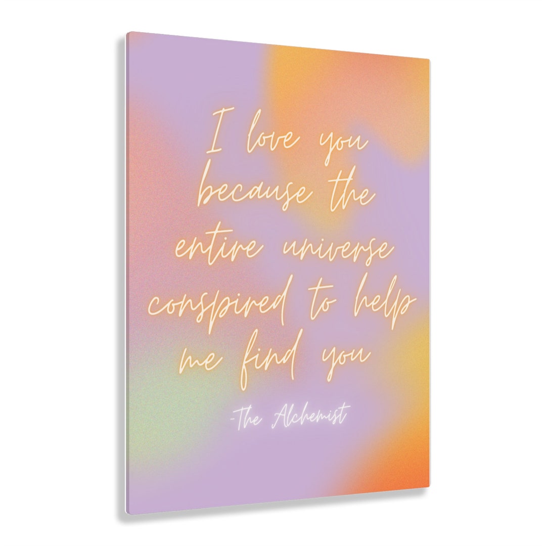 The Alchemist Bookish Acryllic Prints Book Quote - Etsy