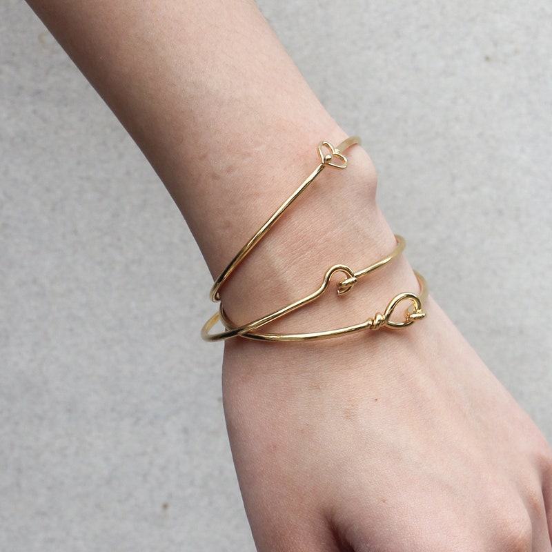 Gold Wire Bangle - Etsy
