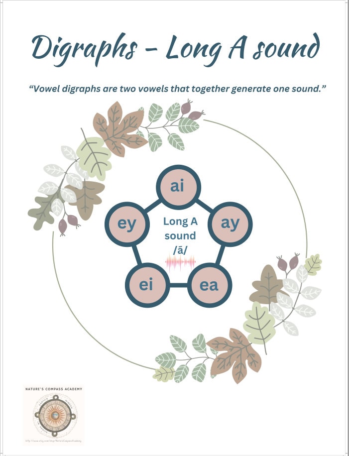 Long A Vowel Digraph Diphthong Poster and Worksheet ai Ay - Etsy