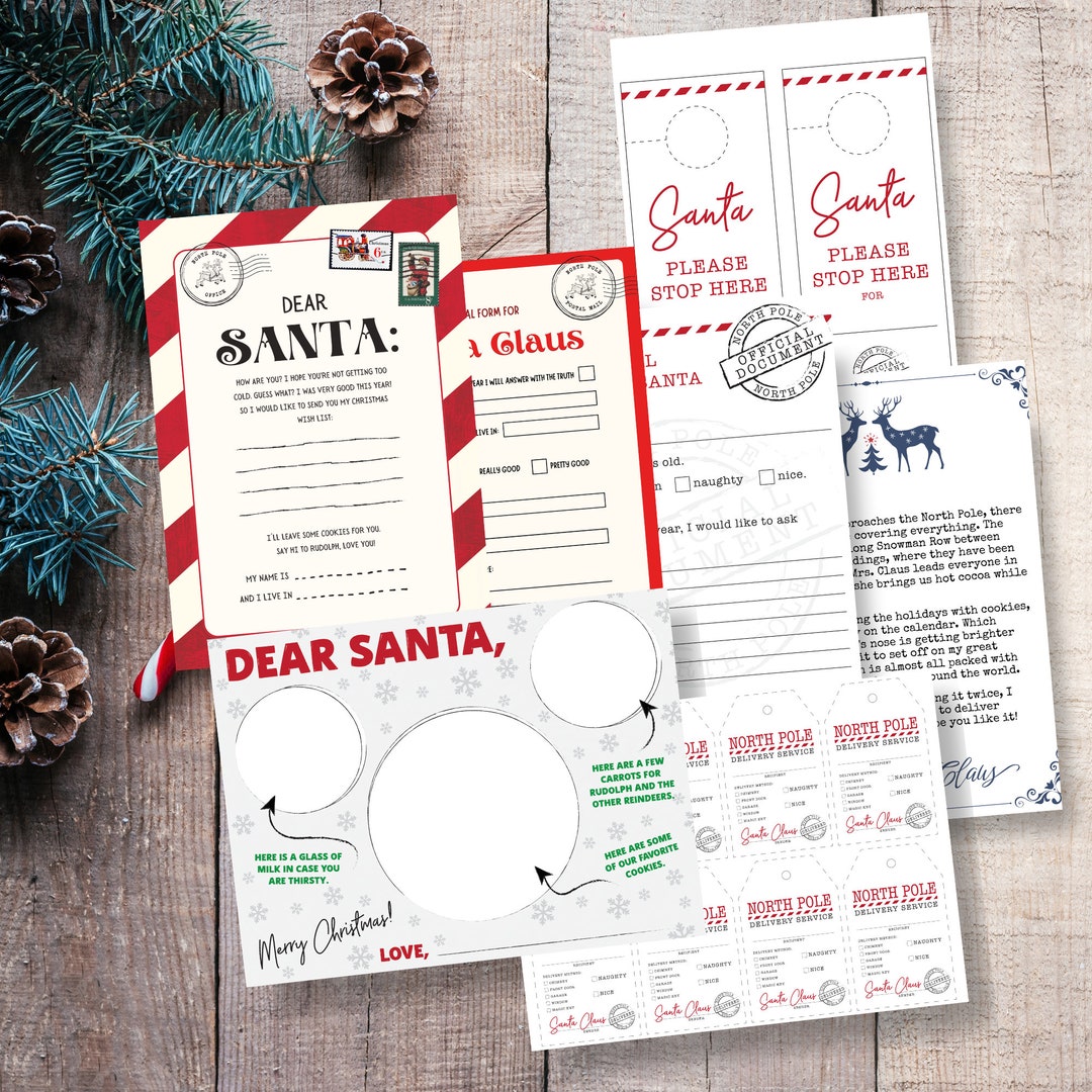 Christmas PDF Pack. Letters to Santa, Santa Placemat, Gift Tags From ...
