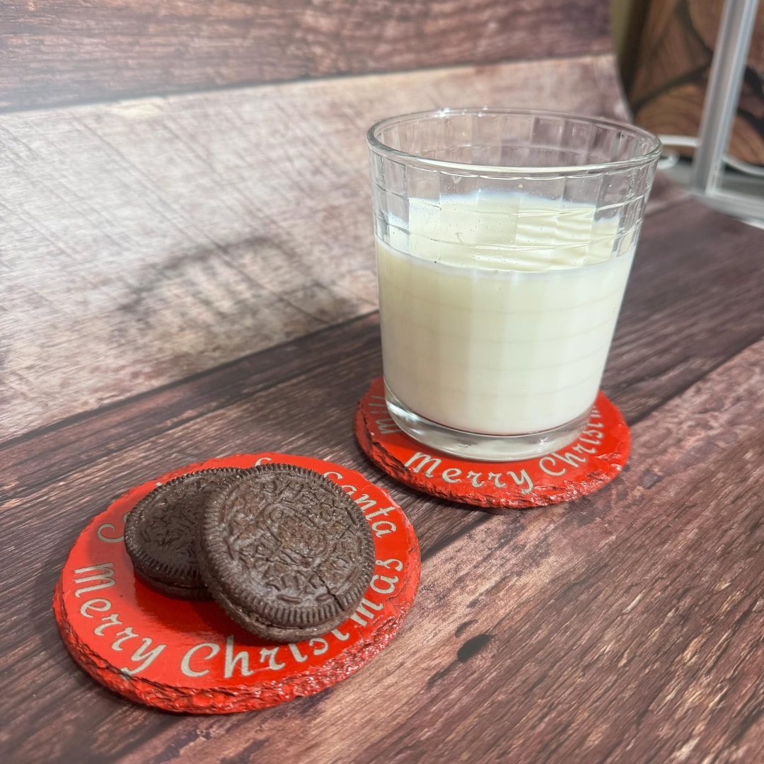 Santa Christmas Coaster, Milk for Santa, Cookies for Santa Combo - Etsy
