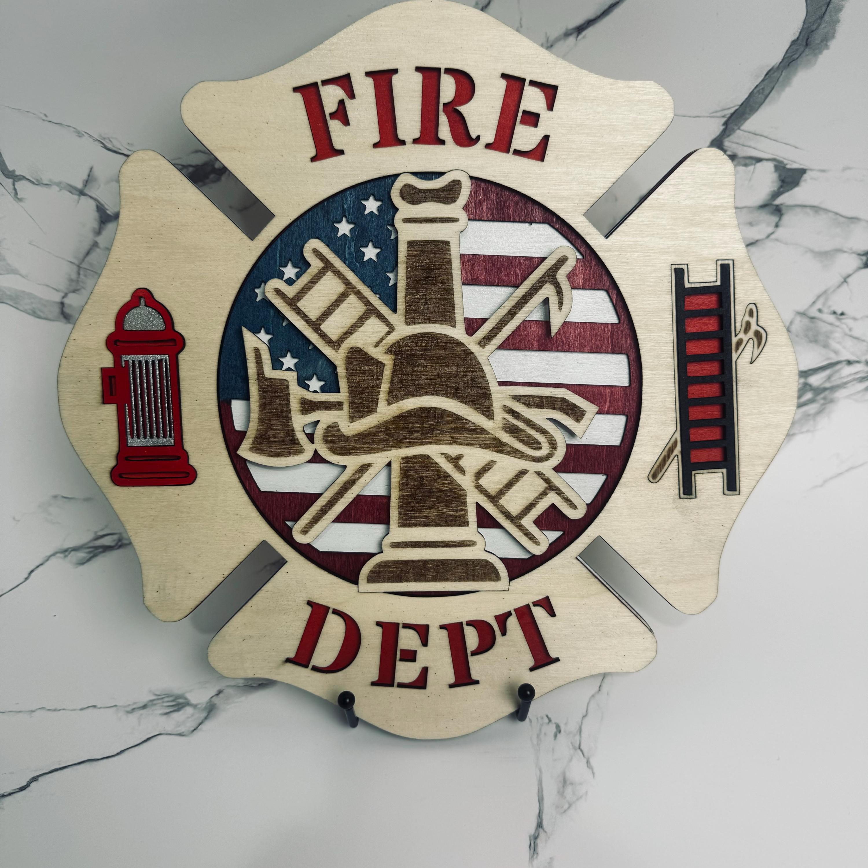 Maltese Cross Fire Dept Wood Sign/wall Art - Etsy
