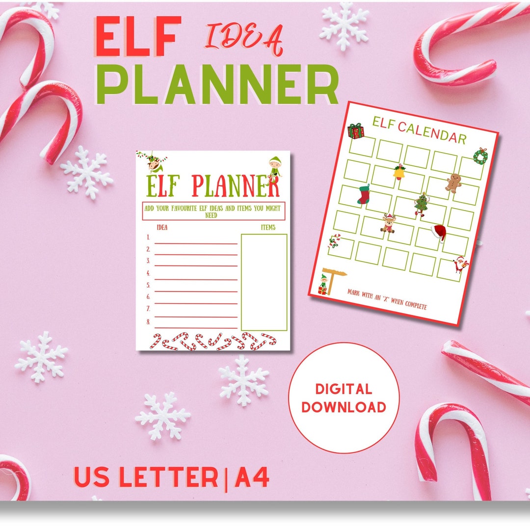 Elf on the Shelf Ideas Planner, Elf Calendar, Elf Planner, Elf ...