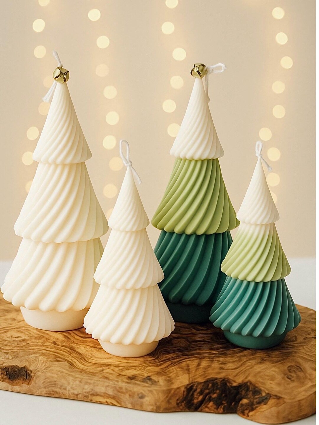 Christmas Tree Candle - Decorative Spiral Tree Candles, Holiday Soy Wax ...