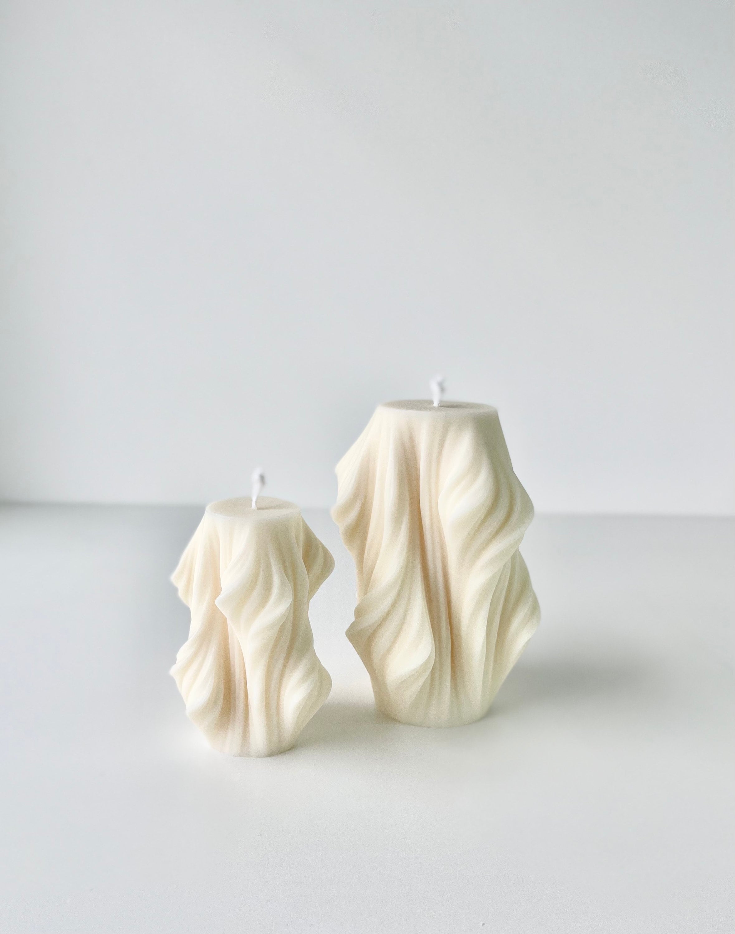 Swirl Design Candle 2pieces, Soy Wax Candle, Pillar Candle, Home Decor ...