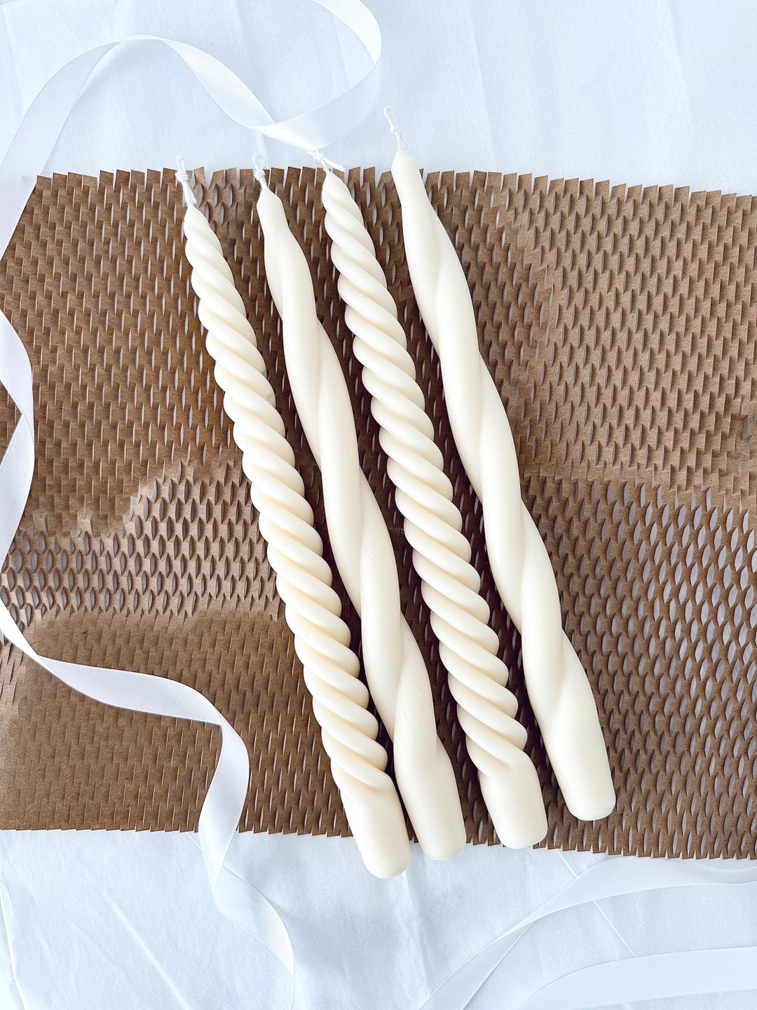 Handmade Twisted Taper Candles | Elegant Spiral Dinner Candles ...