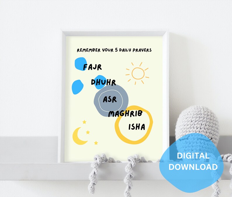 Remember Your 5 Daily Prayers I Digital Download I Digital Art - Etsy
