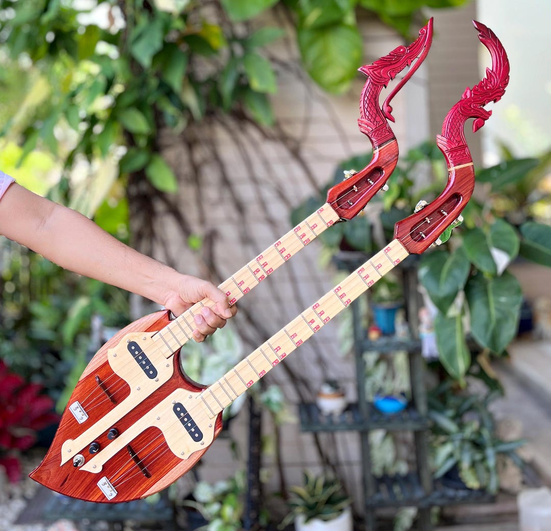 Electric Thai Asian Double Neck Guitar 3 Strings, Isarn Mandolin ...