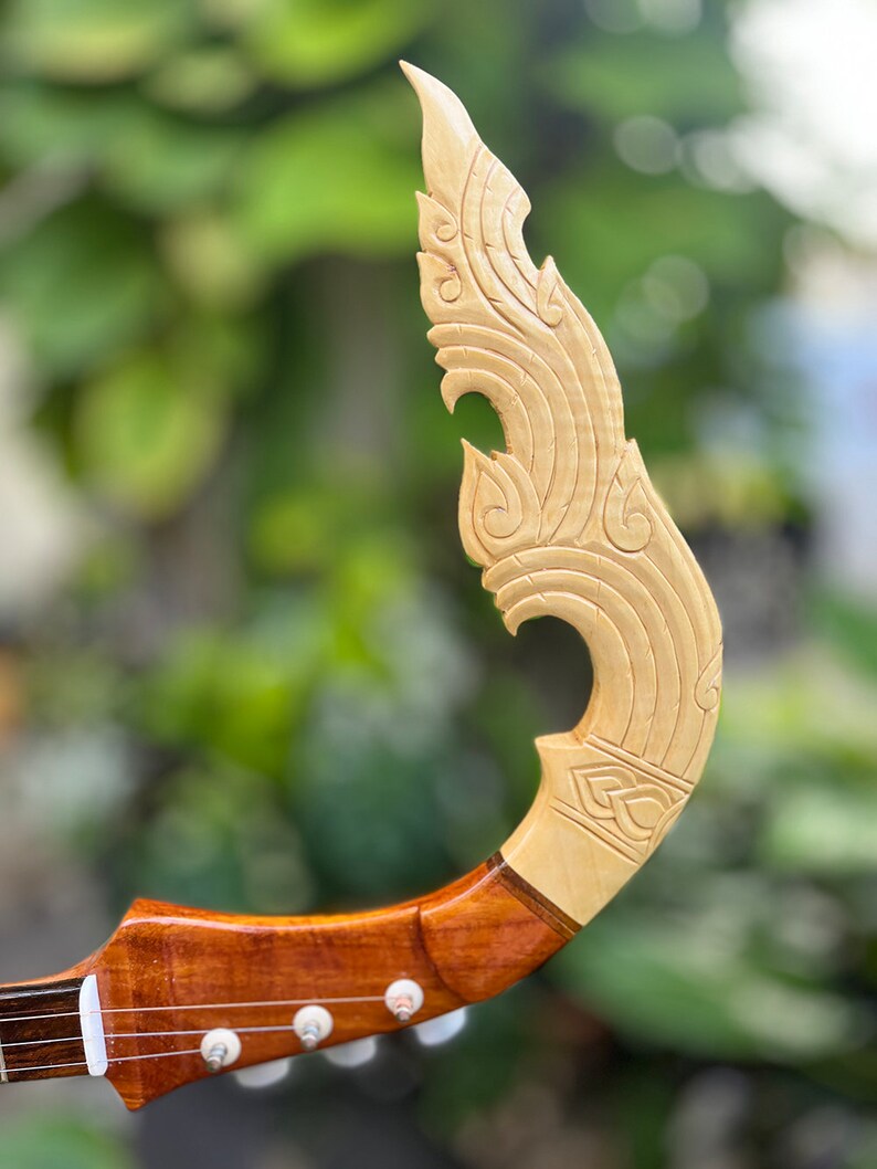 Acoustic Electric Thai Asian Guitar 3 Strings, Isarn Mandolin Musical ...