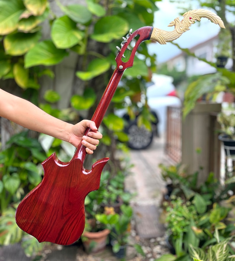 Acoustic Electric Thai Asian Guitar 3 Strings, Isarn Mandolin Musical ...