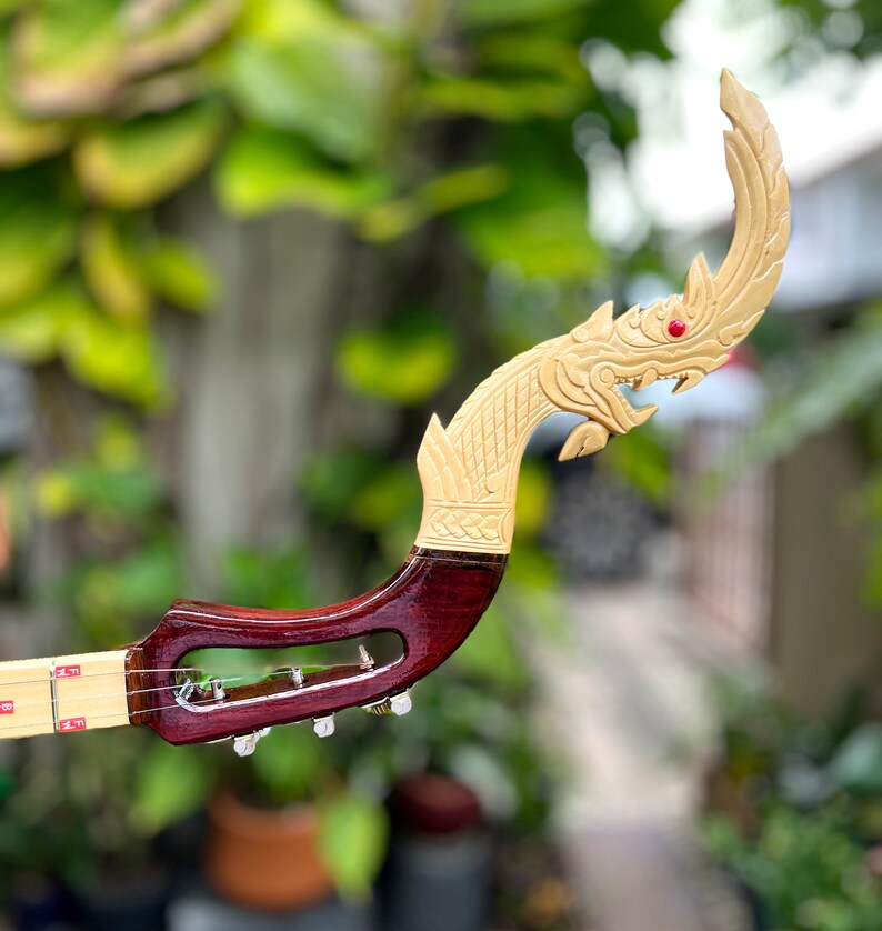 Acoustic Electric Thai Asian Guitar 3 Strings, Isarn Mandolin Musical ...