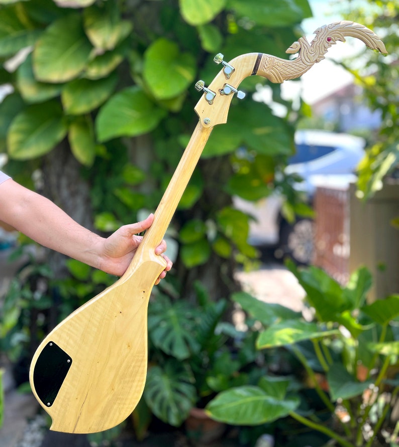 Electric Traditional Thai Phin (isan Lute) – 3-string Handmade Wooden ...