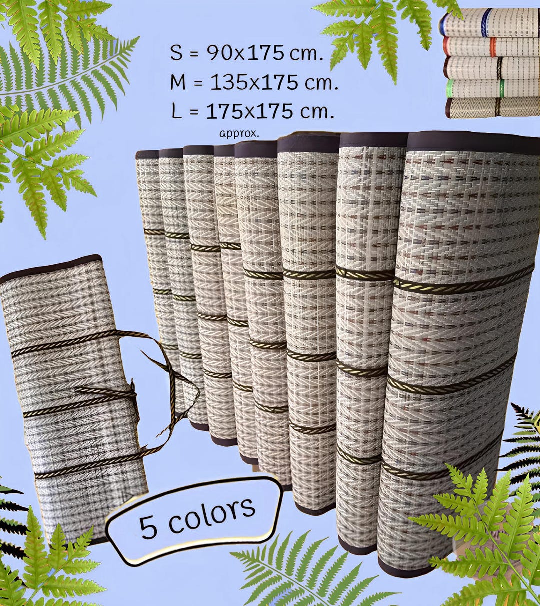 Foldable Thai Reed Mat – Handwoven Eco-friendly Natural Grass Mat for ...