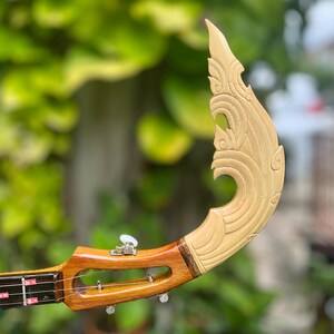 Acoustic Thai Asian Guitar 3 Strings, Isan Mandolin Musical Instrument ...