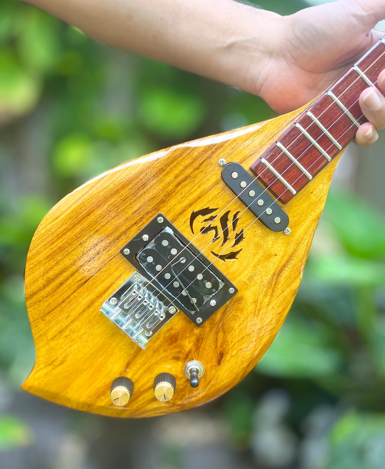 Acoustic Electric Thai Asian Guitar 3 Strings, Isarn Mandolin Musical ...