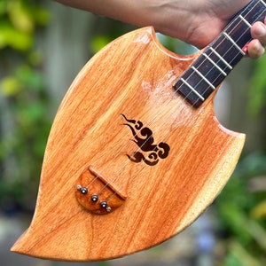 Acoustic Thai Asian Guitar 3 Strings, Isan Mandolin Musical Instrument ...