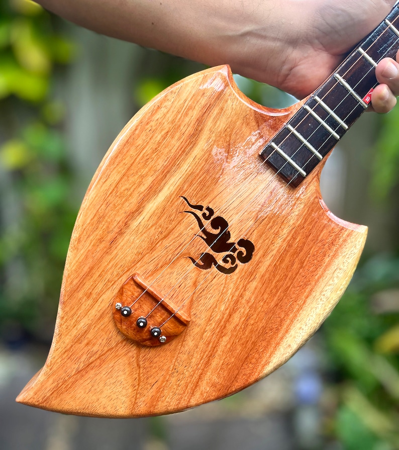 Acoustic Thai Asian Guitar 3 Strings, Isan Mandolin Musical Instrument ...