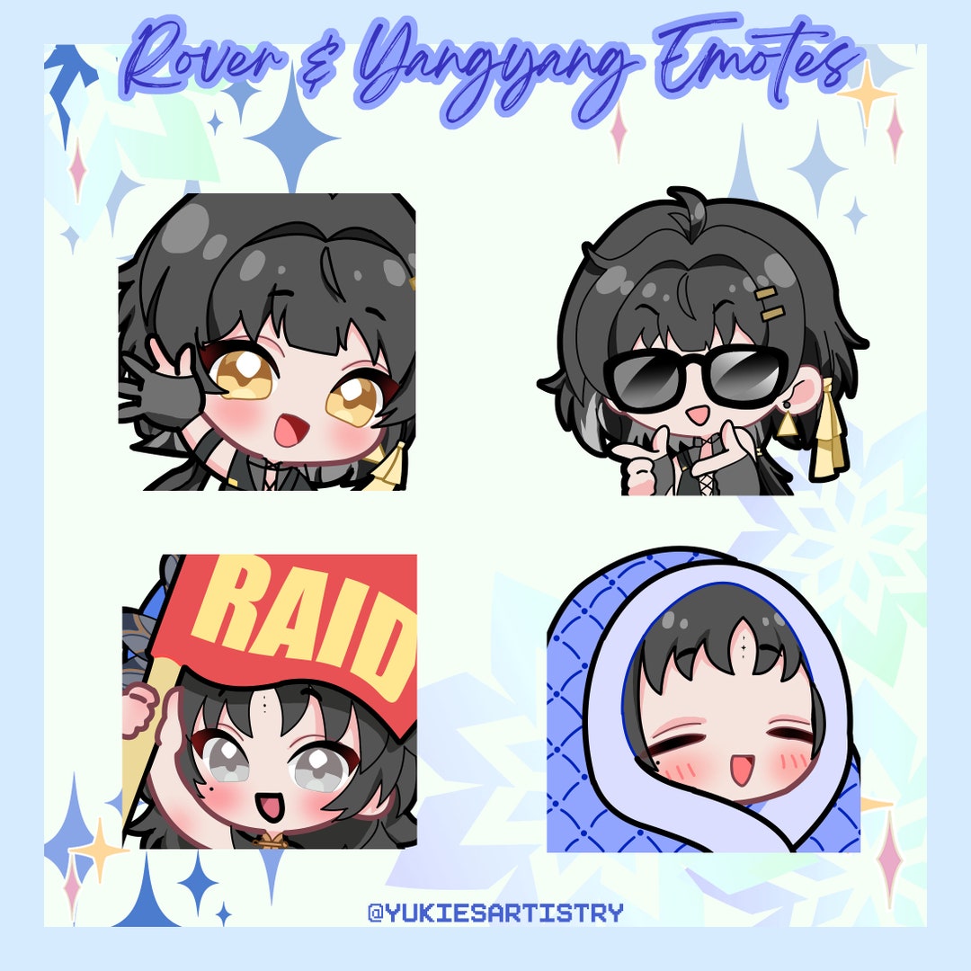 Rover Yangyang 4 Emotes Pack for Twitch Discord Youtube | Wuthering ...