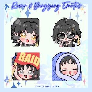 Rover Yangyang 4 Emotes Pack for Twitch Discord Youtube | Wuthering ...