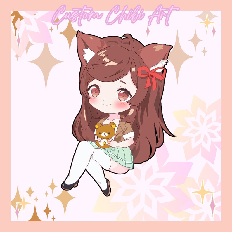 Custom Chibi Art Commission Personalized Chibi Characters Anime Style ...