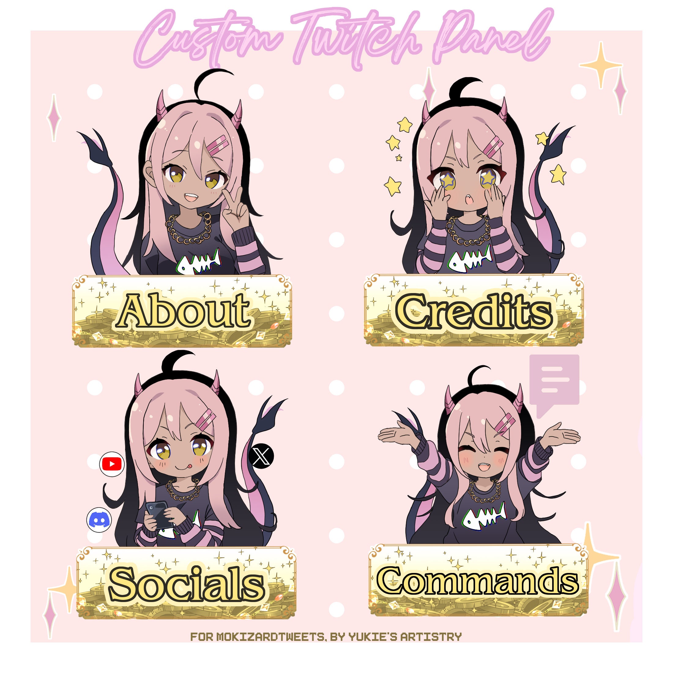 Custom Animated Chibi Stream Alert Personalized Twitch Vtuber Alert - Etsy