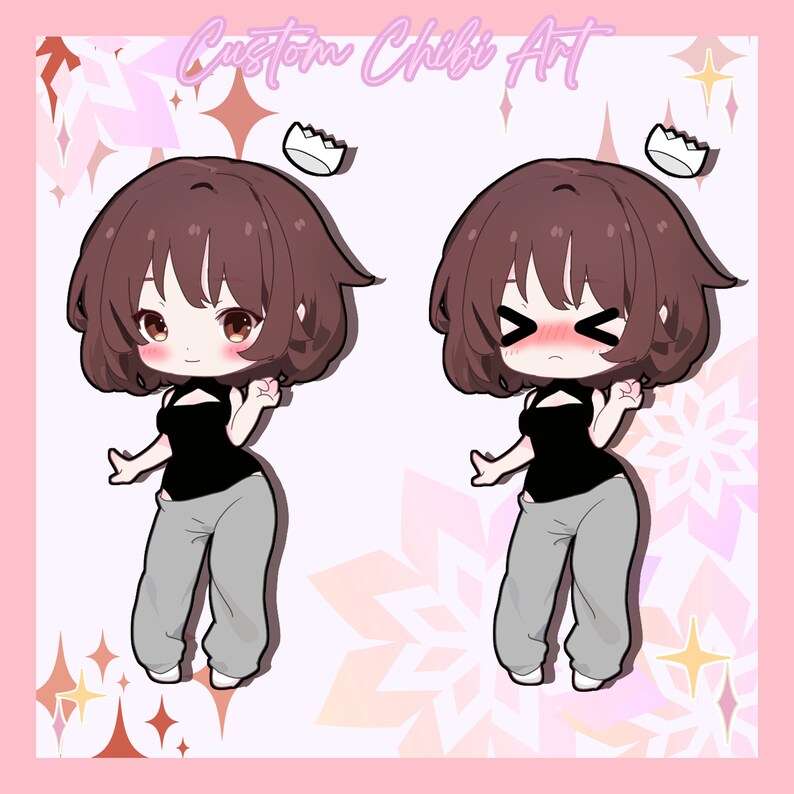 Custom Chibi Art Commission Personalized Chibi Characters Anime Style ...