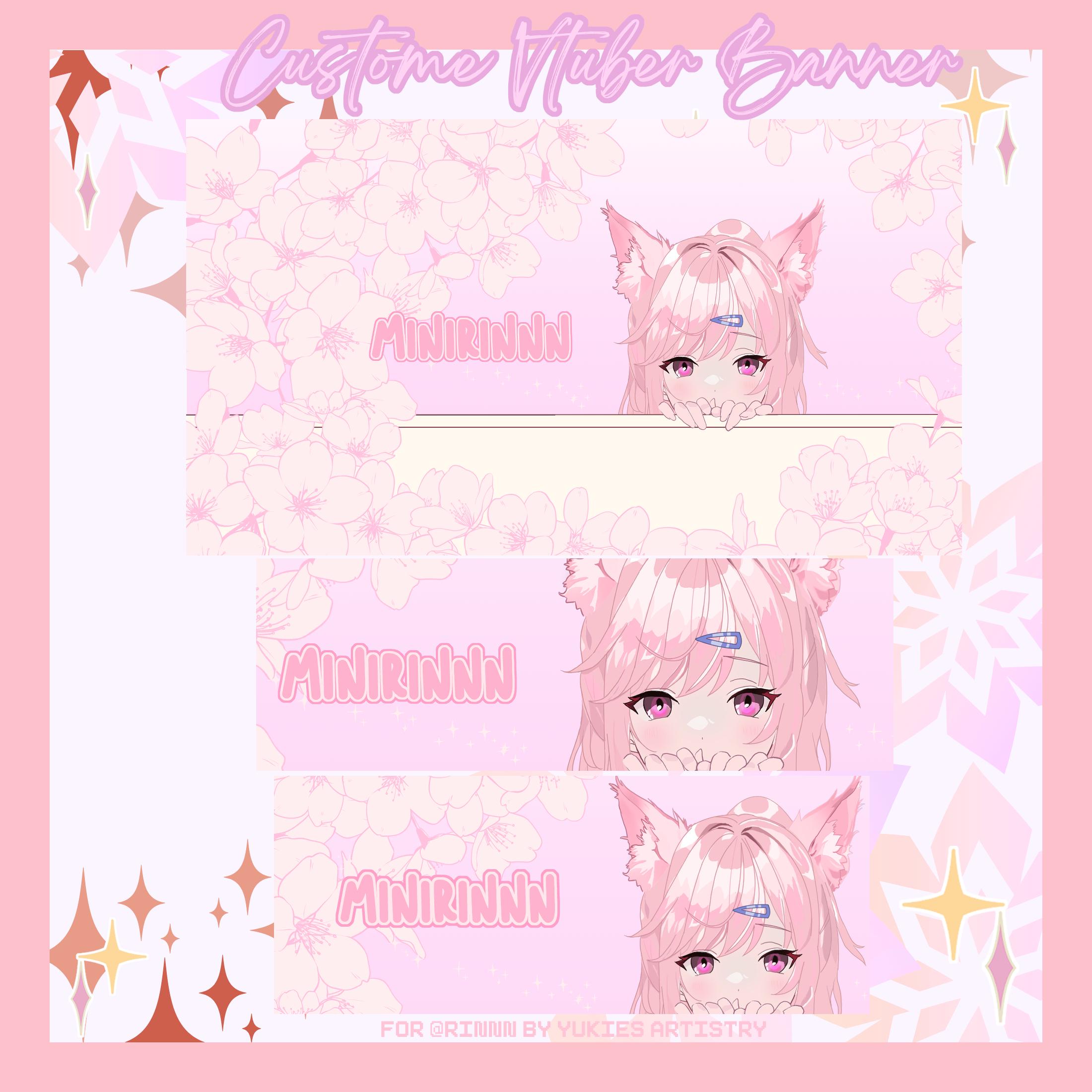 Custom Vtuber Banner for Twitch, Twitter or Youtube, Anime Style - Etsy