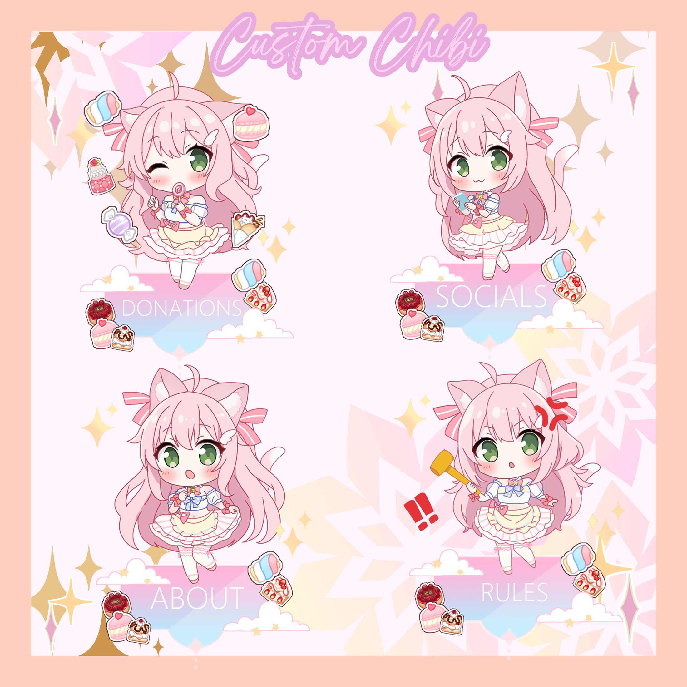 Custom Chibi Art Commission | Personalized Chibi Characters Anime Style ...