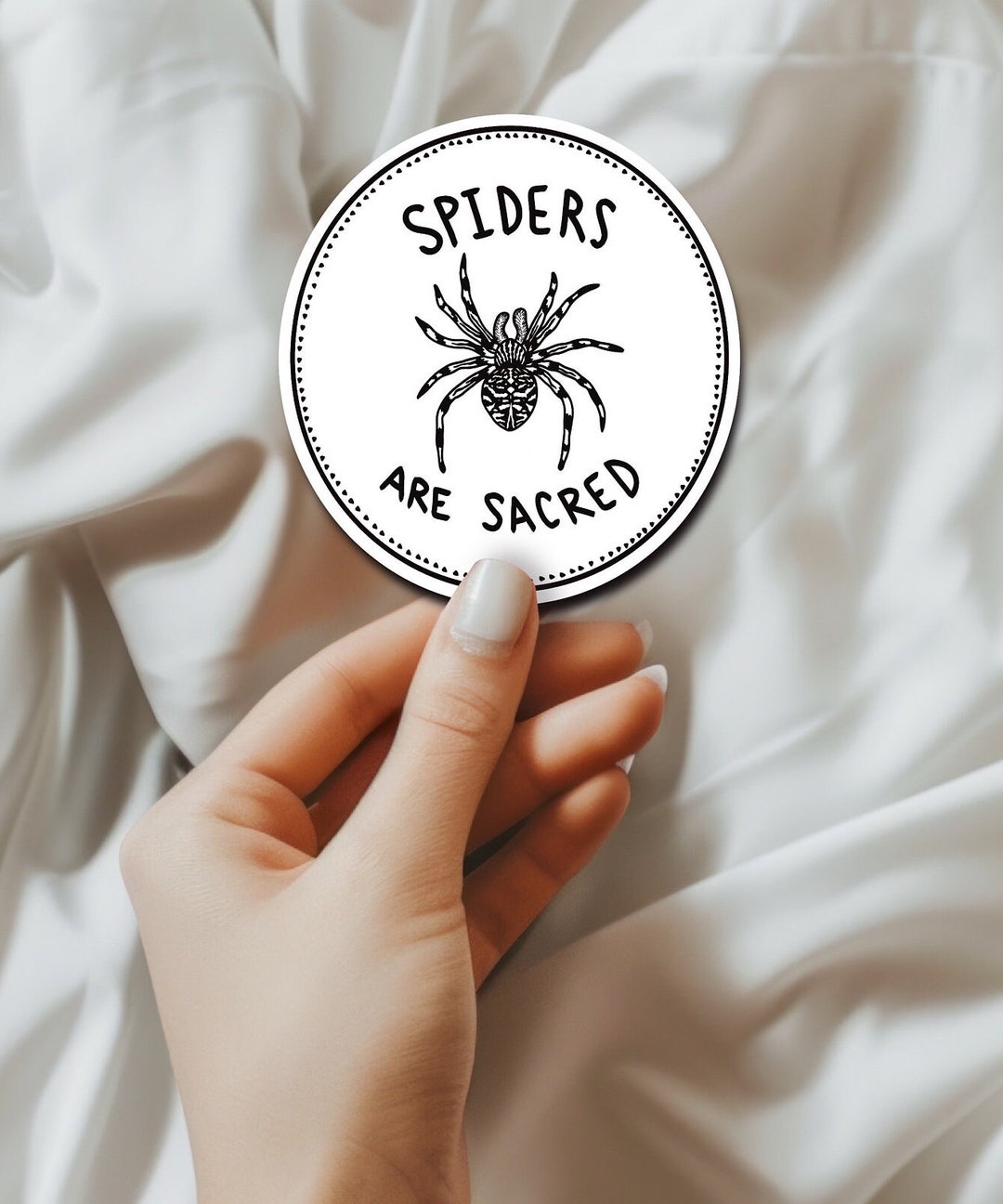 Spiders Are Sacred Sticker, Spider Lover Sticker, Cute Spider Sticker ...