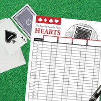 Printable Hearts Card Game Scoresheet, Hearts Score Card, Hearts Score ...