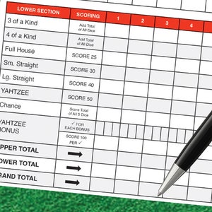 Custom Yhatzee Score Cards - Printed 6in X 9in - Etsy