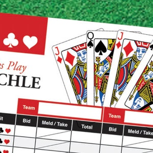 Custom Pinochle Score Cards - Printed 6in X 9in - Etsy