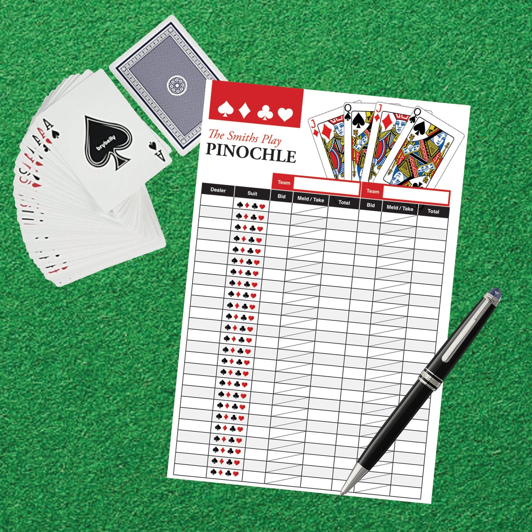 Custom Pinochle Score Cards - Printed 6in X 9in - Etsy