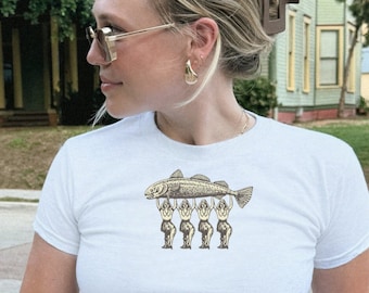 Seafood Baby Tee Tinned Fish 90s Baby Tee Coastal Grandma Sardines ...