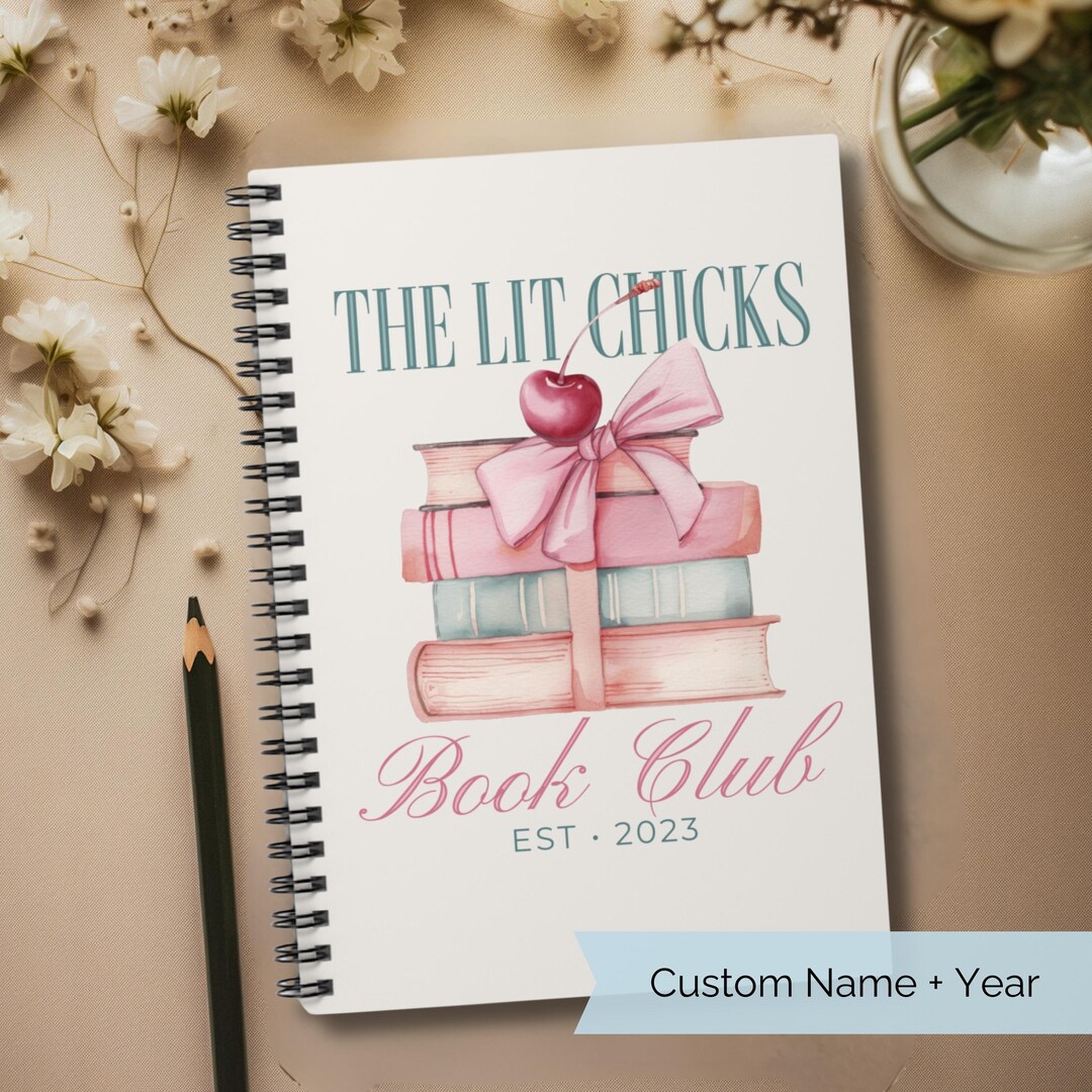 Custom Book Club Girly Notebook, Personalized Gift for Librarian ...
