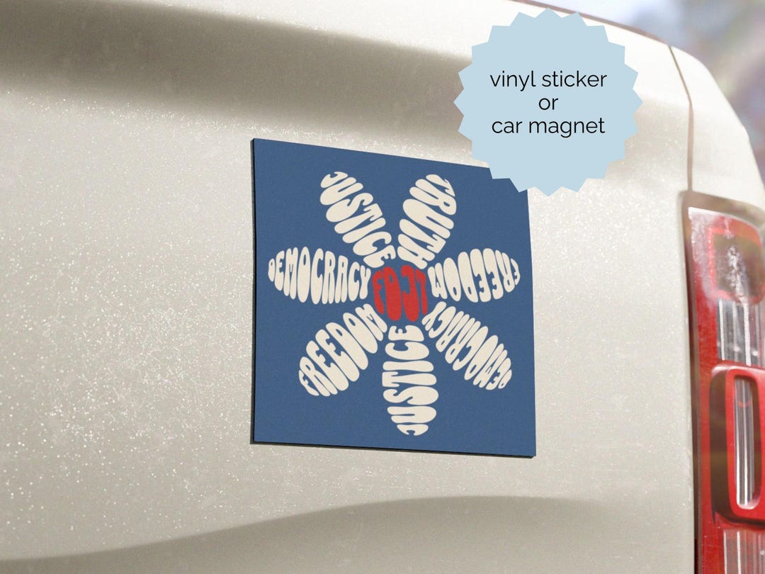 Subtle FDJT Car Magnet/vinyl Decal, Resist Bumper Sticker, Retro Daisy ...