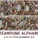 Steampunk Alphabet Pngs: 3D Letters & Numbers, Doodle Letters, Vintage ...