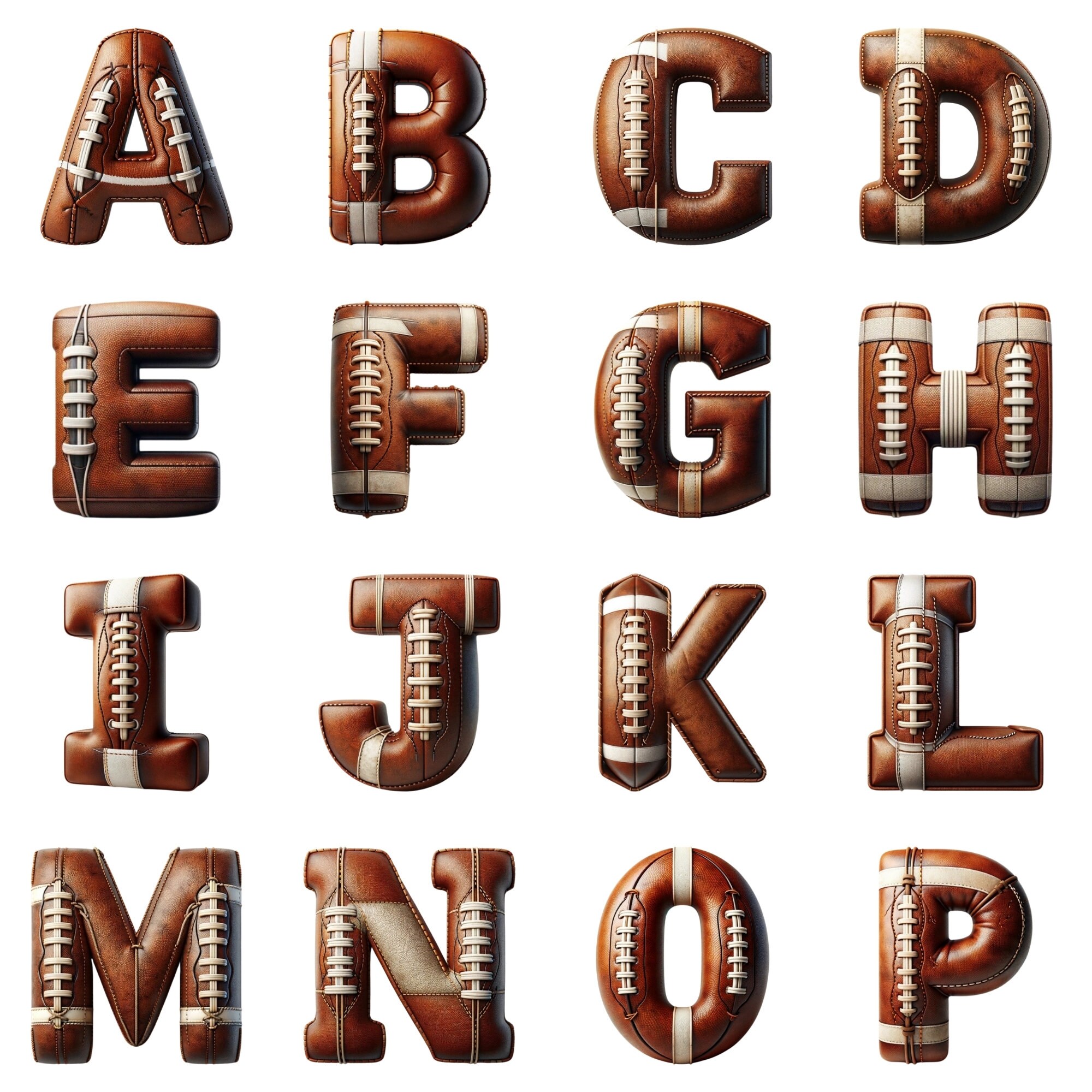 American Football Alphabet PNG: Sporty Letters (digital Download) - Etsy