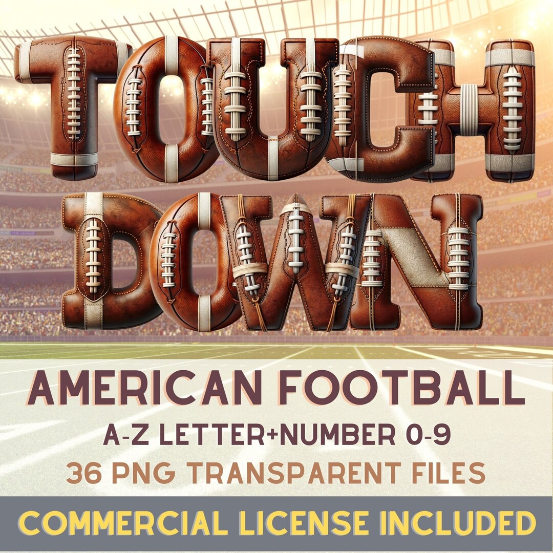American Football Alphabet PNG: Sporty Letters (digital Download) - Etsy