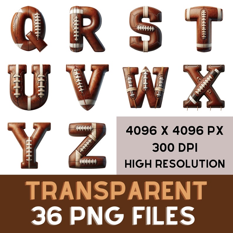 American Football Alphabet PNG: Sporty Letters (digital Download) - Etsy