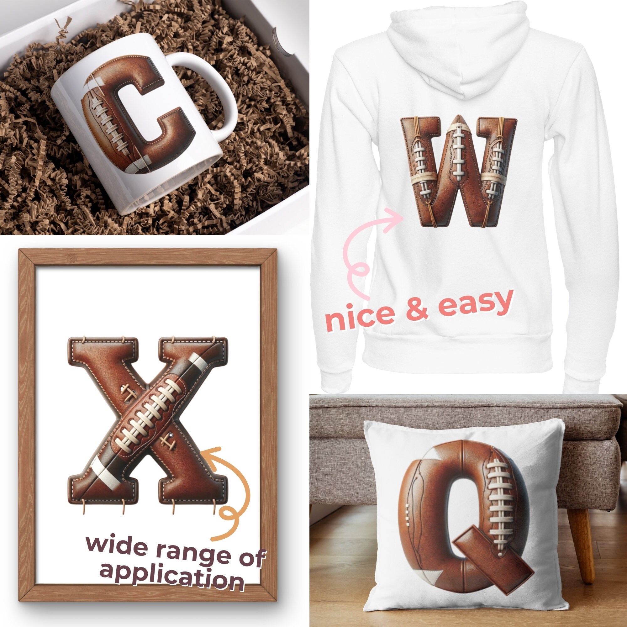 American Football Alphabet PNG: Sporty Letters (digital Download) - Etsy
