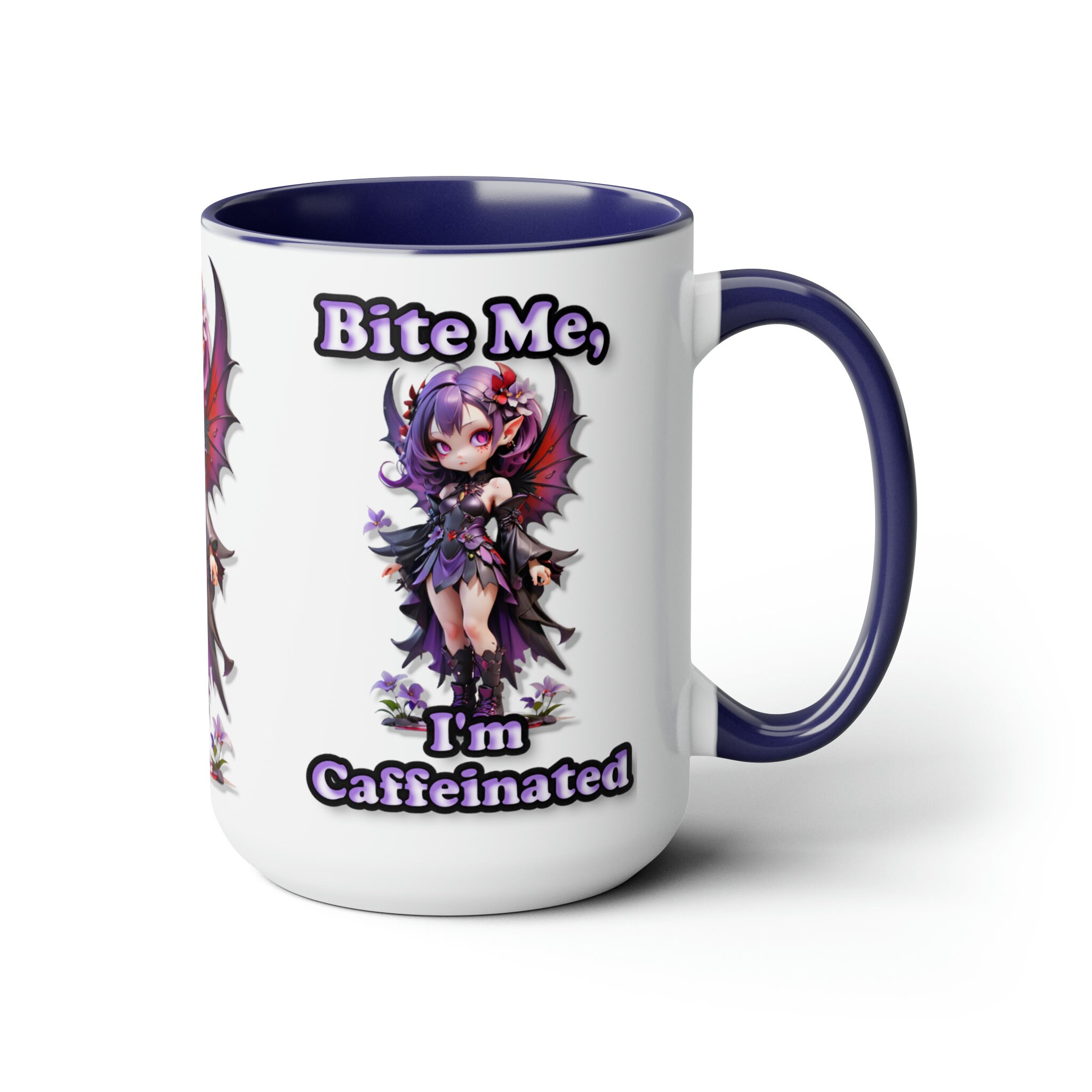 Bite Me, I'm Caffeinated Vampire Fairy Two-tone 15 Oz Mug Vampire Mug ...