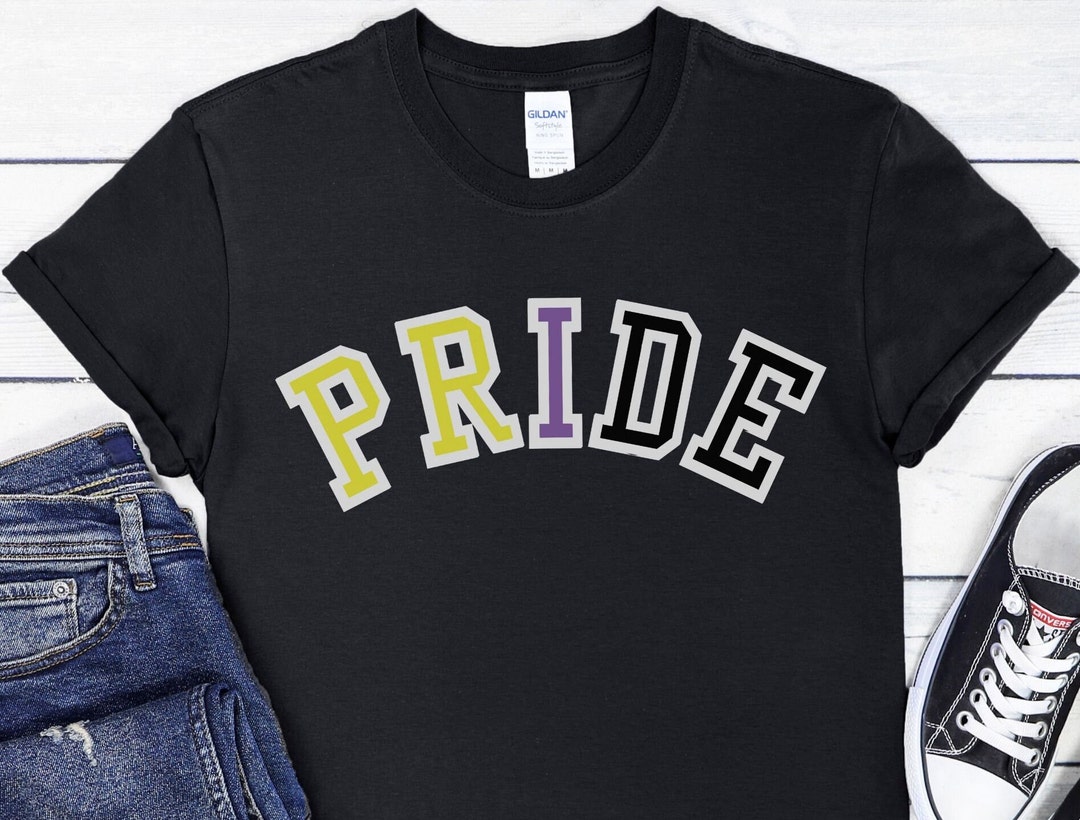 NONBINARY Pride Shirt, Nonbinary Flag Colors, LGBTQIA Shirts, LGBT Tee ...