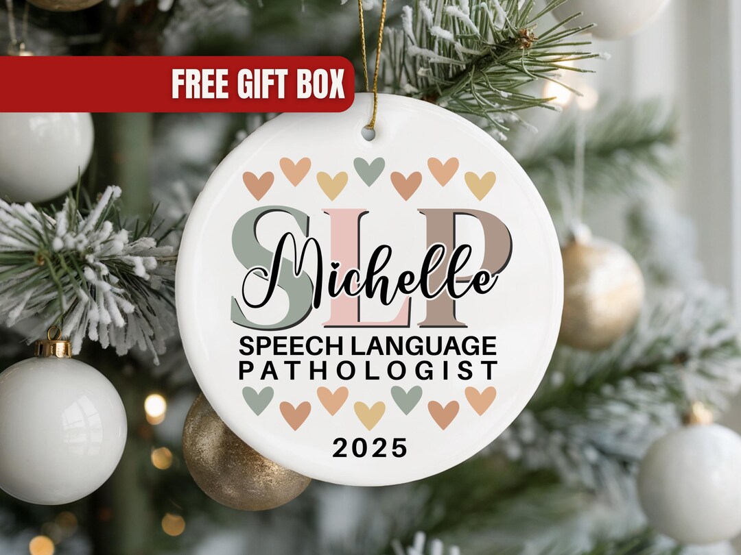 SLP Christmas Ornament Personalized Speech Language Pathologist ...